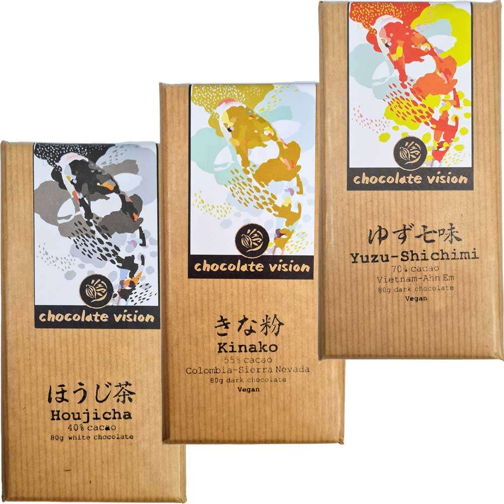 3 chocolate tasting set from Chocolate.vision | Chocolats-de-luxe.com