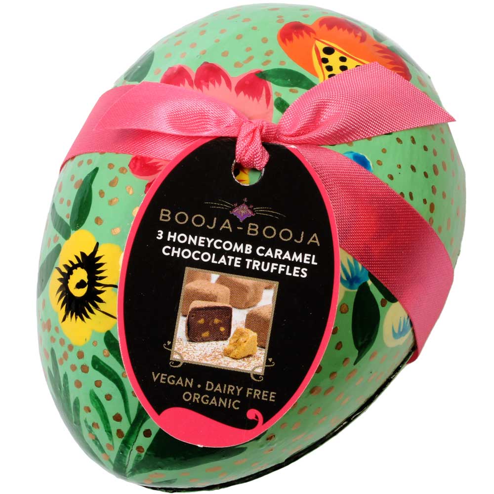 Easter egg with vegan honeycomb caramel truffles Organic