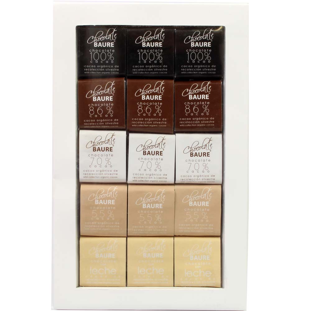 BAURE: Tasting set Choco-Mix - chocolate squares from Bolivia