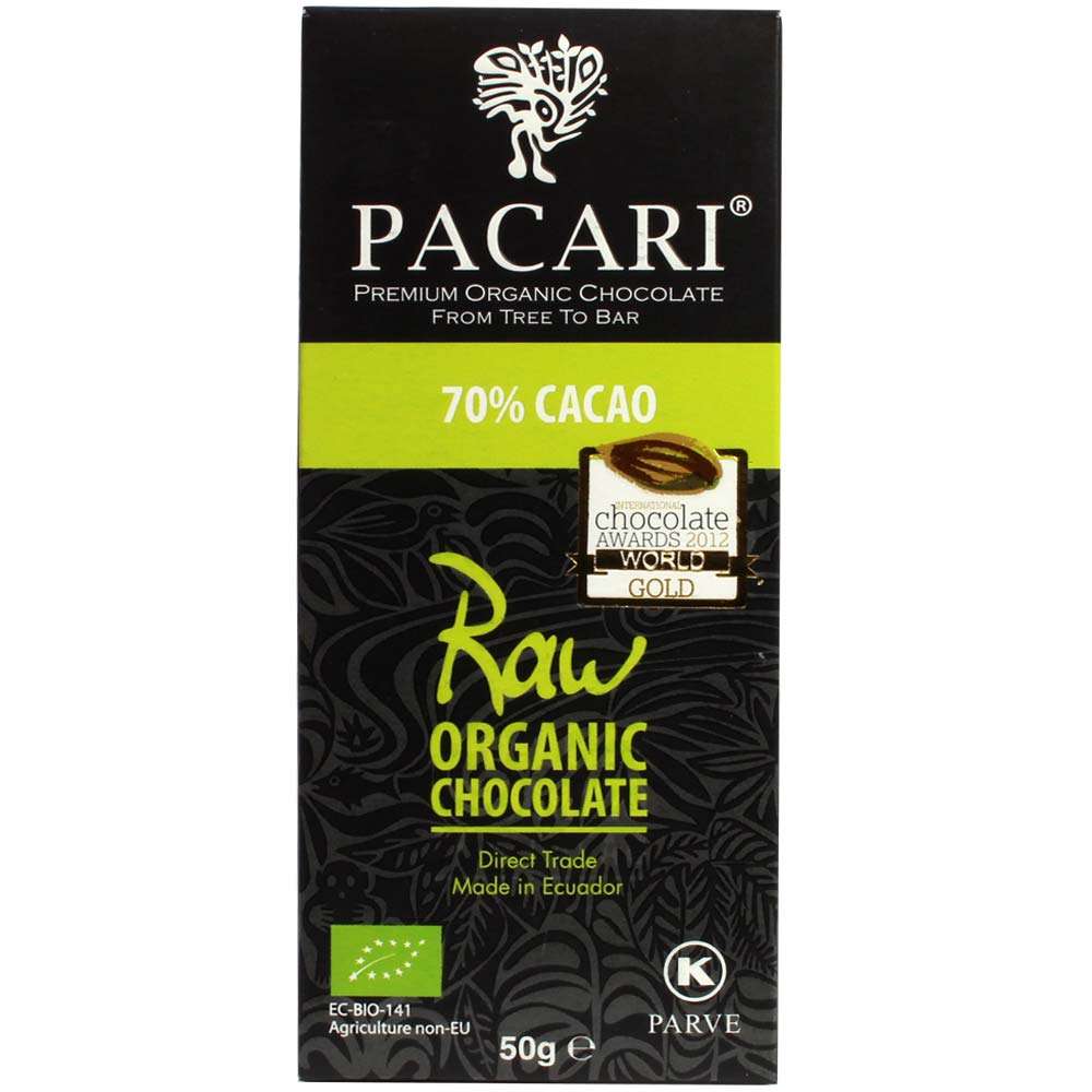 PACARI: 70% Raw Chocolate from Arriba Nacional cocoa beans Organic