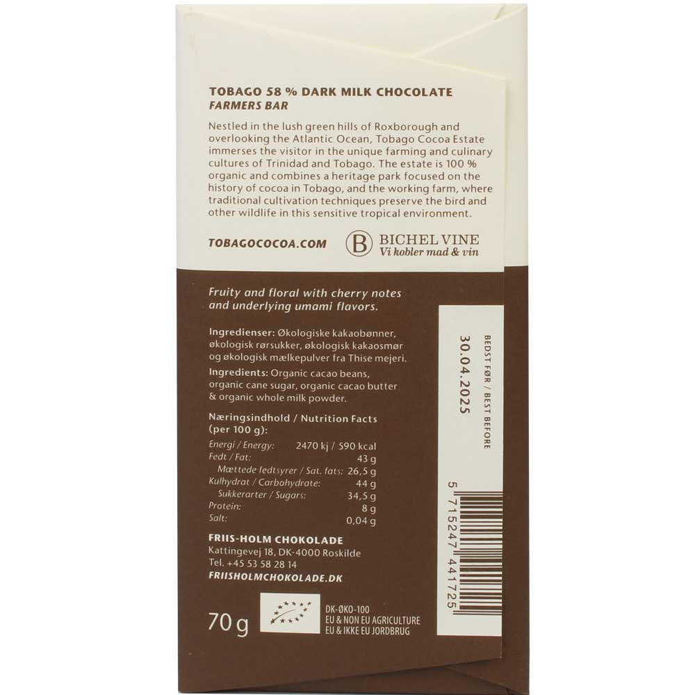 Tobago Estate - Dark Milk 58% dark milk chocolate | TOP