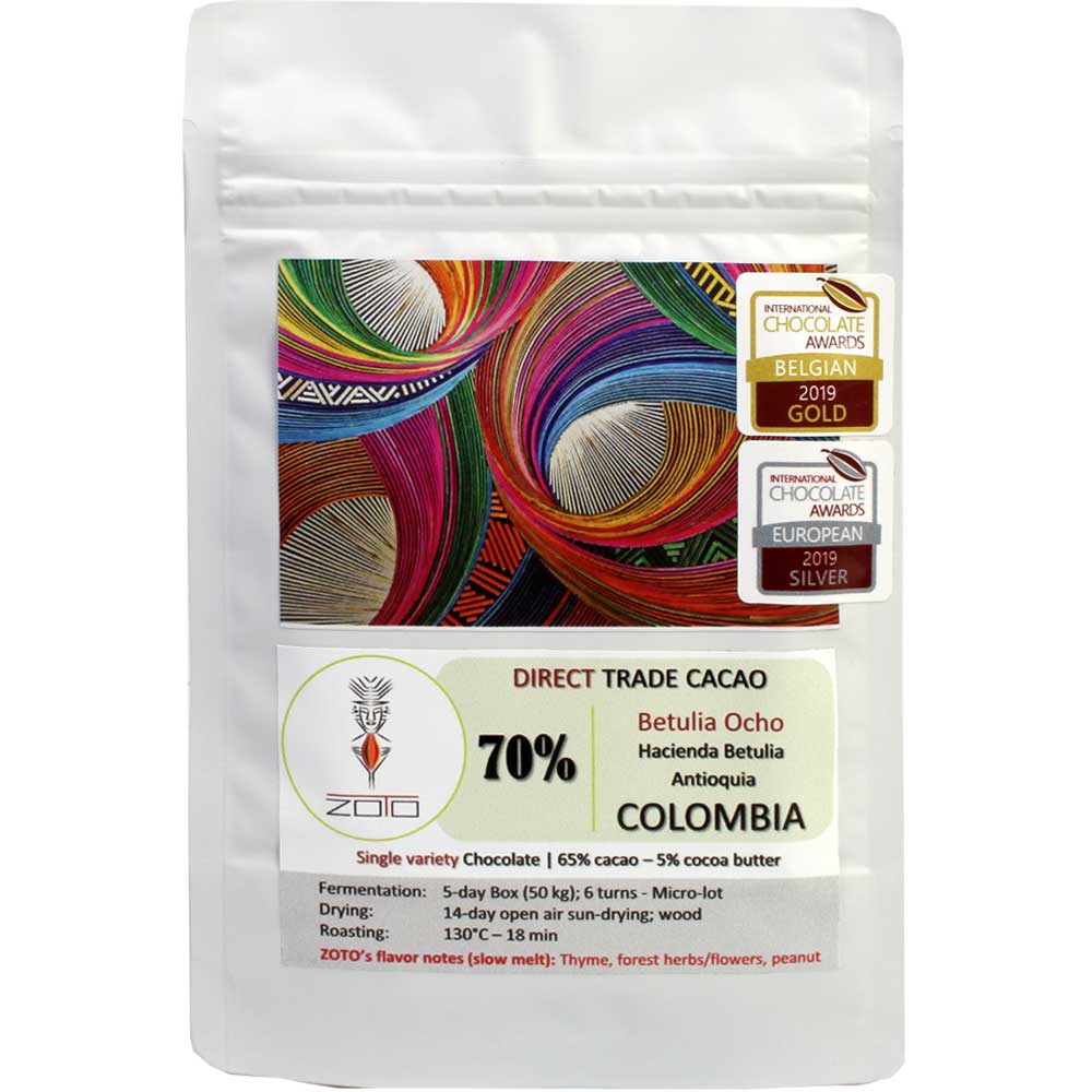 Zoto: Colombia 70% dark chocolate Betulia Ocho