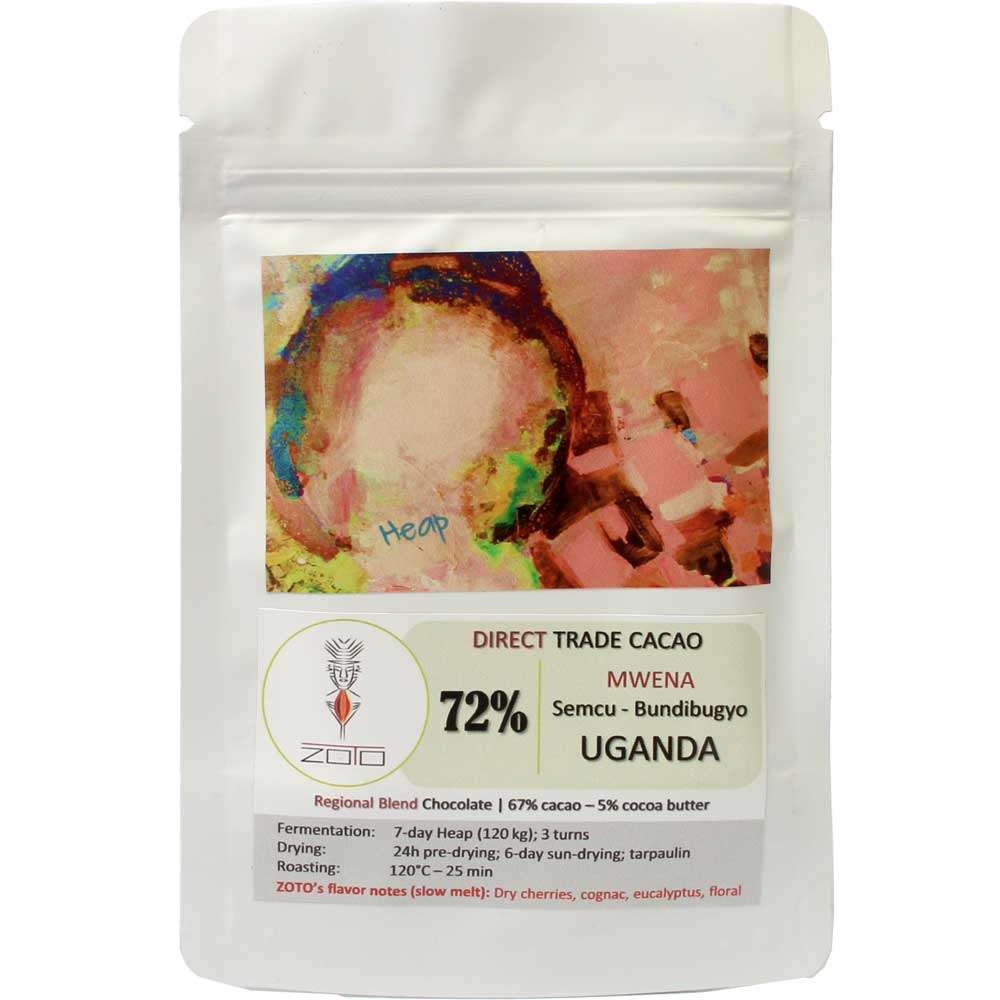 Zoto "Uganda" 72% dark chocolate Mwena Semcu Bundibugyo