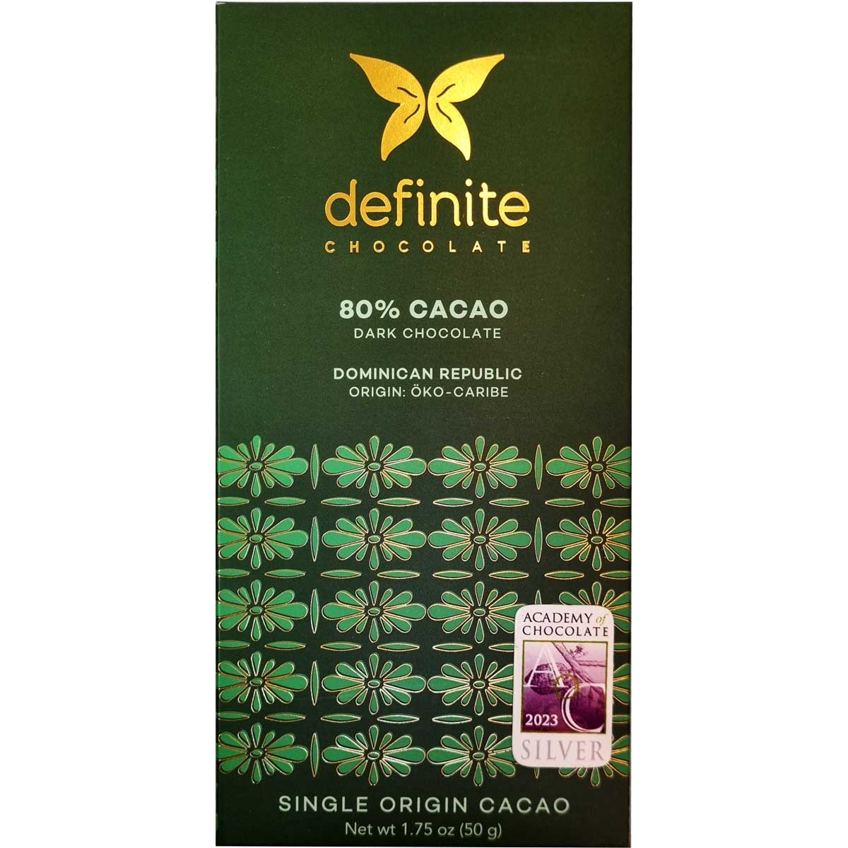 Definite Chocolate 80% dunkle Schokolade Öko Caribe TOP
